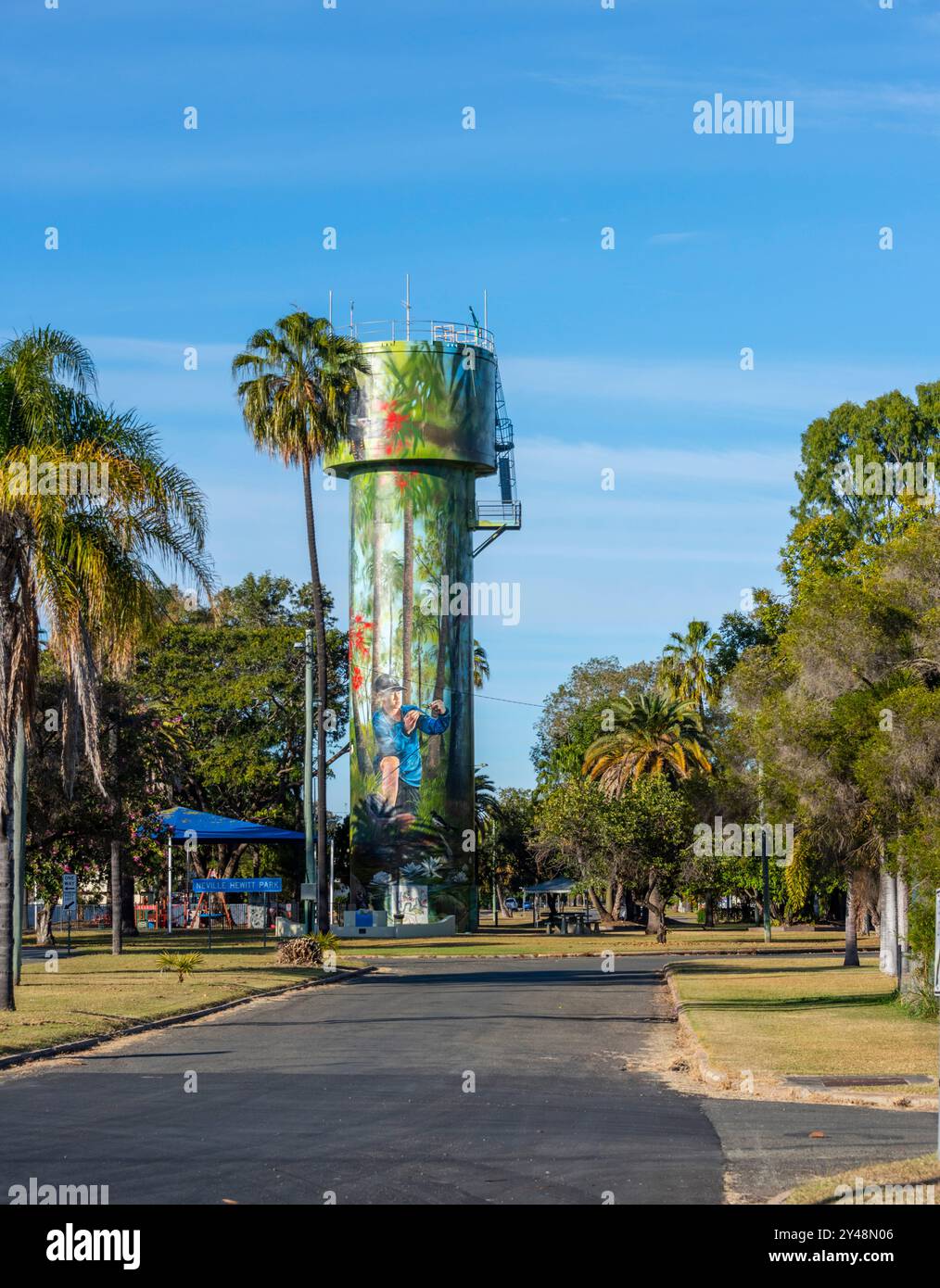 Mural on Water tower in Theodore, queensland, australia Stock Photo - Alamy