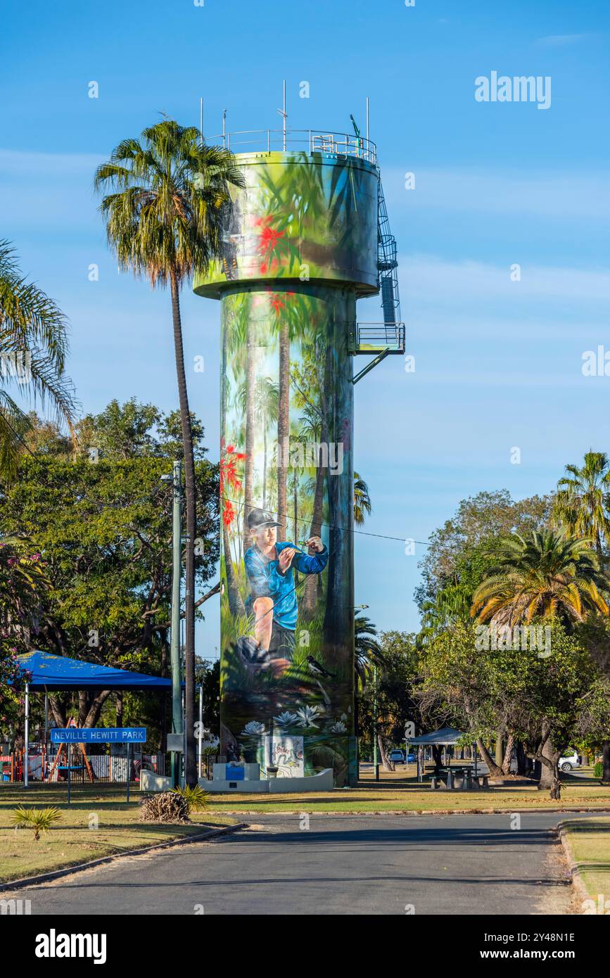 Mural on Water tower in Theodore, queensland, australia Stock Photo - Alamy