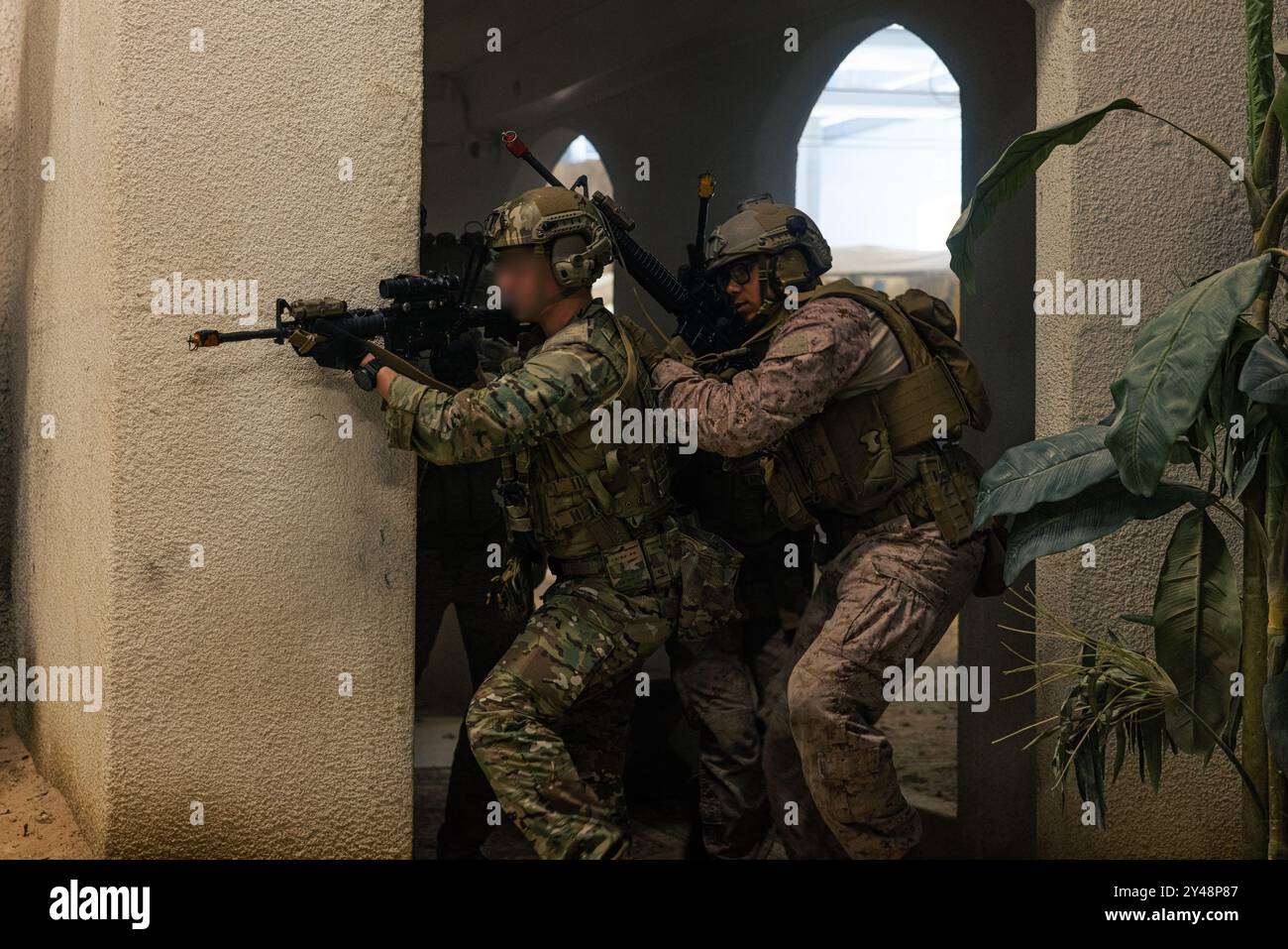 U.S. Marine Corps Lance Cpl. David Polak, a fire support Marine with 2nd Air Naval Gunfire ...