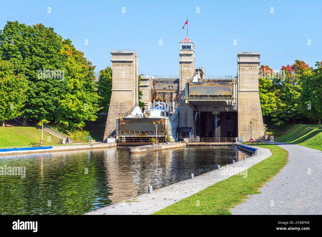 Opened in 1904, with a lift of 19.8 metres, the Peterborough Lift Lock ...