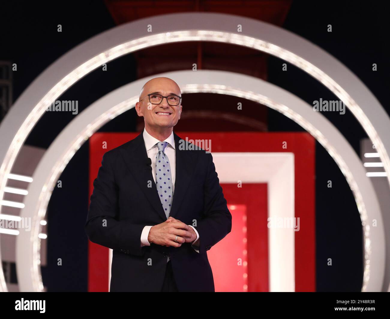 Rome, Lumina studios, entrances to the first episode of Big Brother. In ...