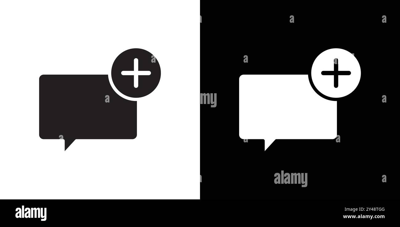Add chat icon Black line art vector in black and white outline set ...