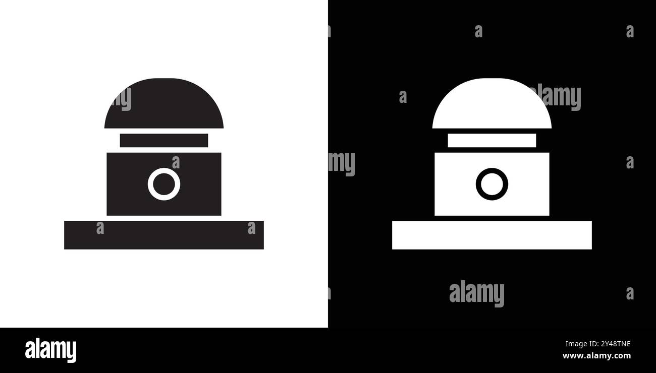 Buzzer icon Black line art vector in black and white outline set ...