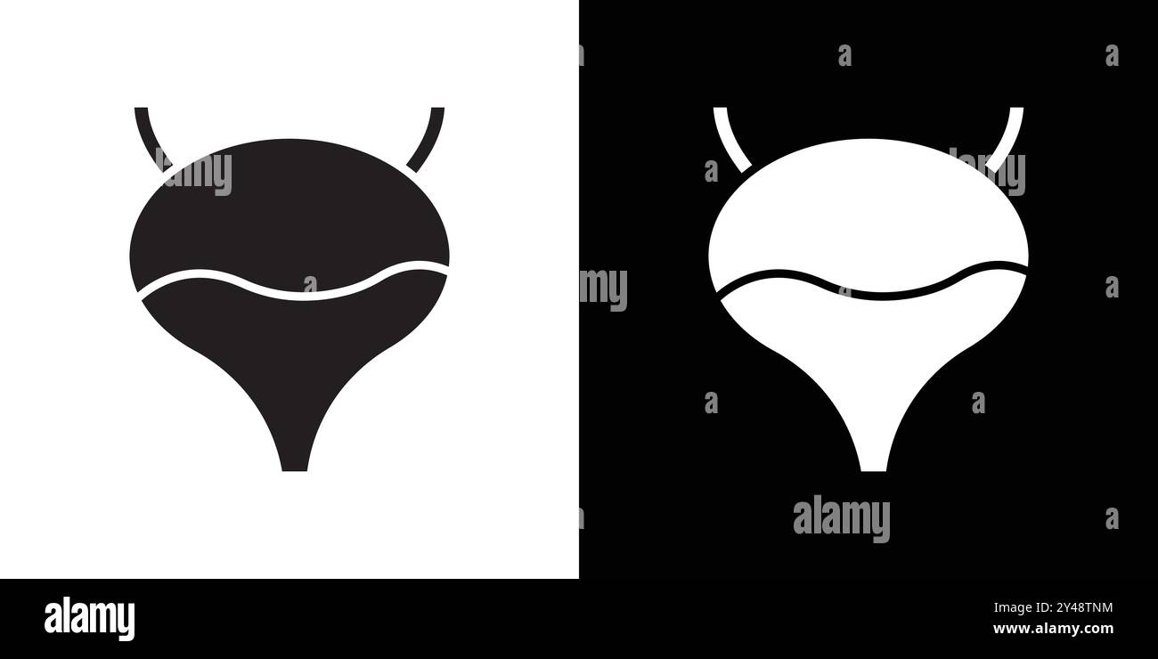 Bladder flush icon Black line art vector in black and white outline set ...