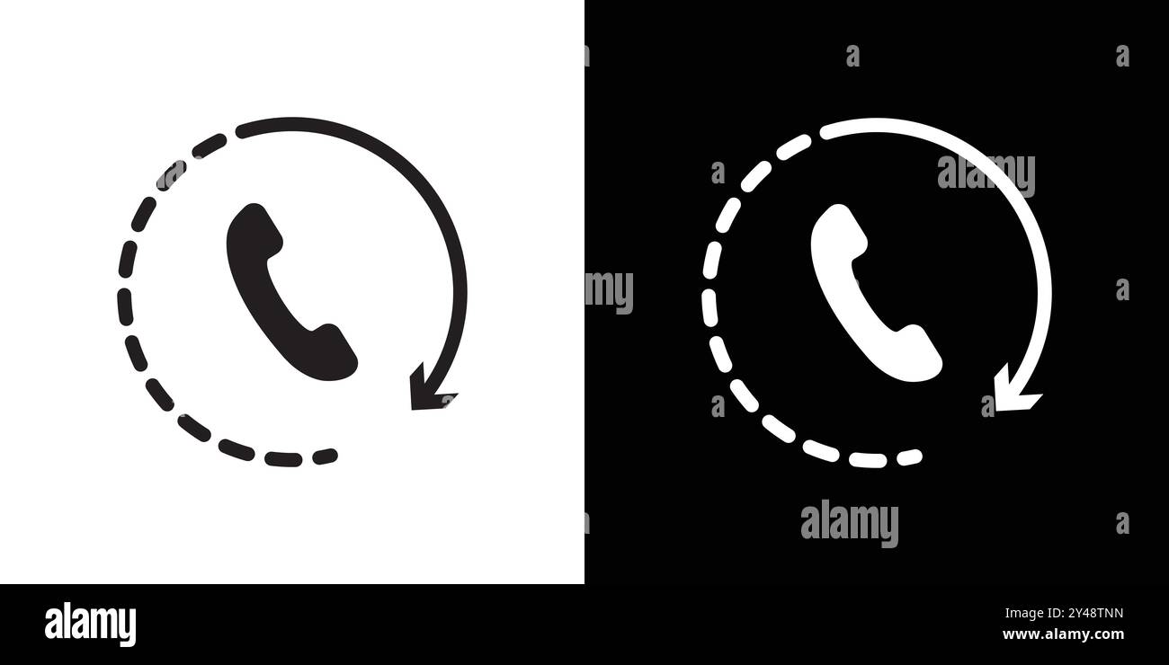 Call back icon Black line art vector in black and white outline set ...