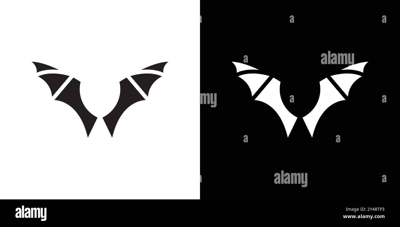 bat wing icon Black line art vector in black and white outline set ...