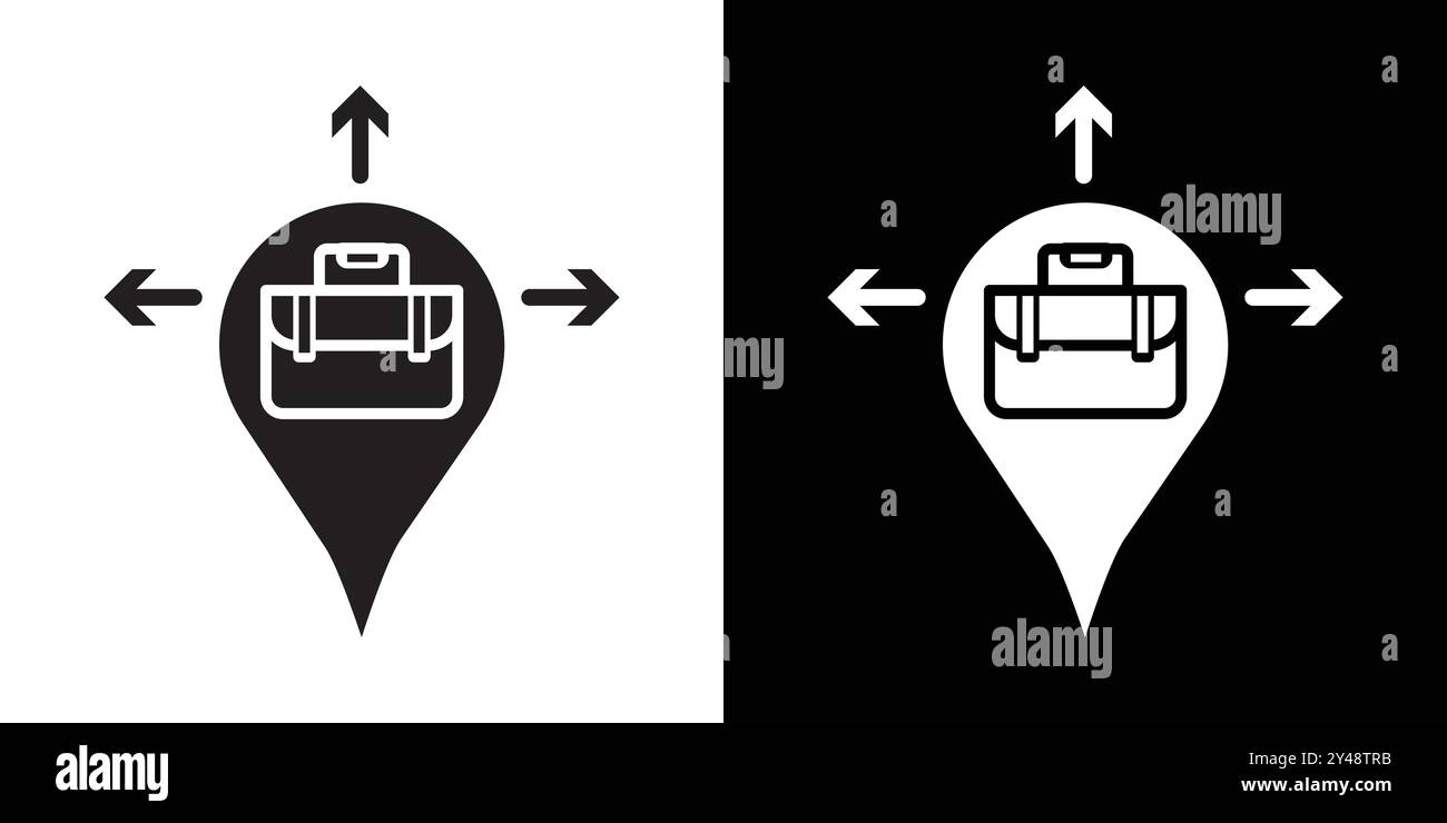 Business expansion icon Black line art vector in black and white ...