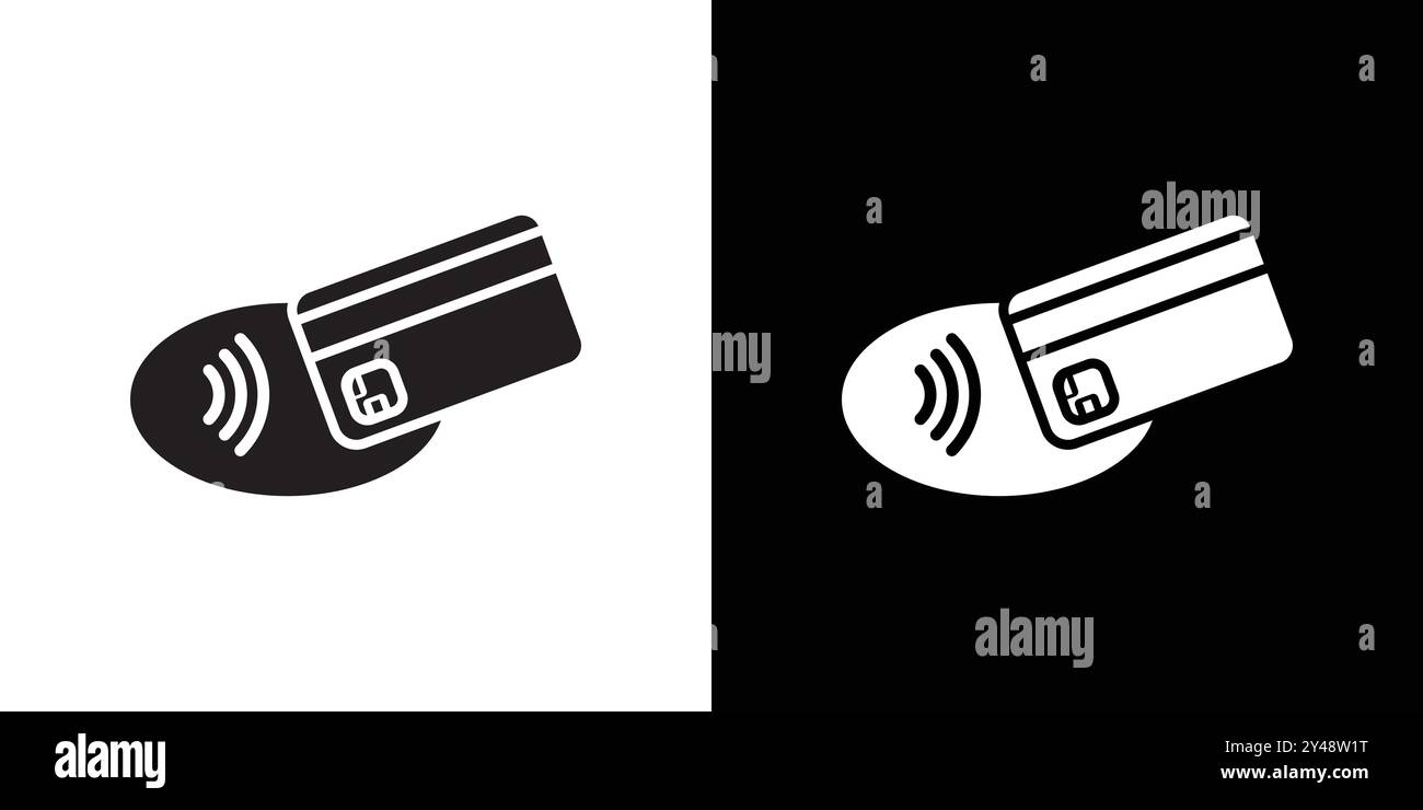 Contactless Payment icon Black line art vector in black and white ...