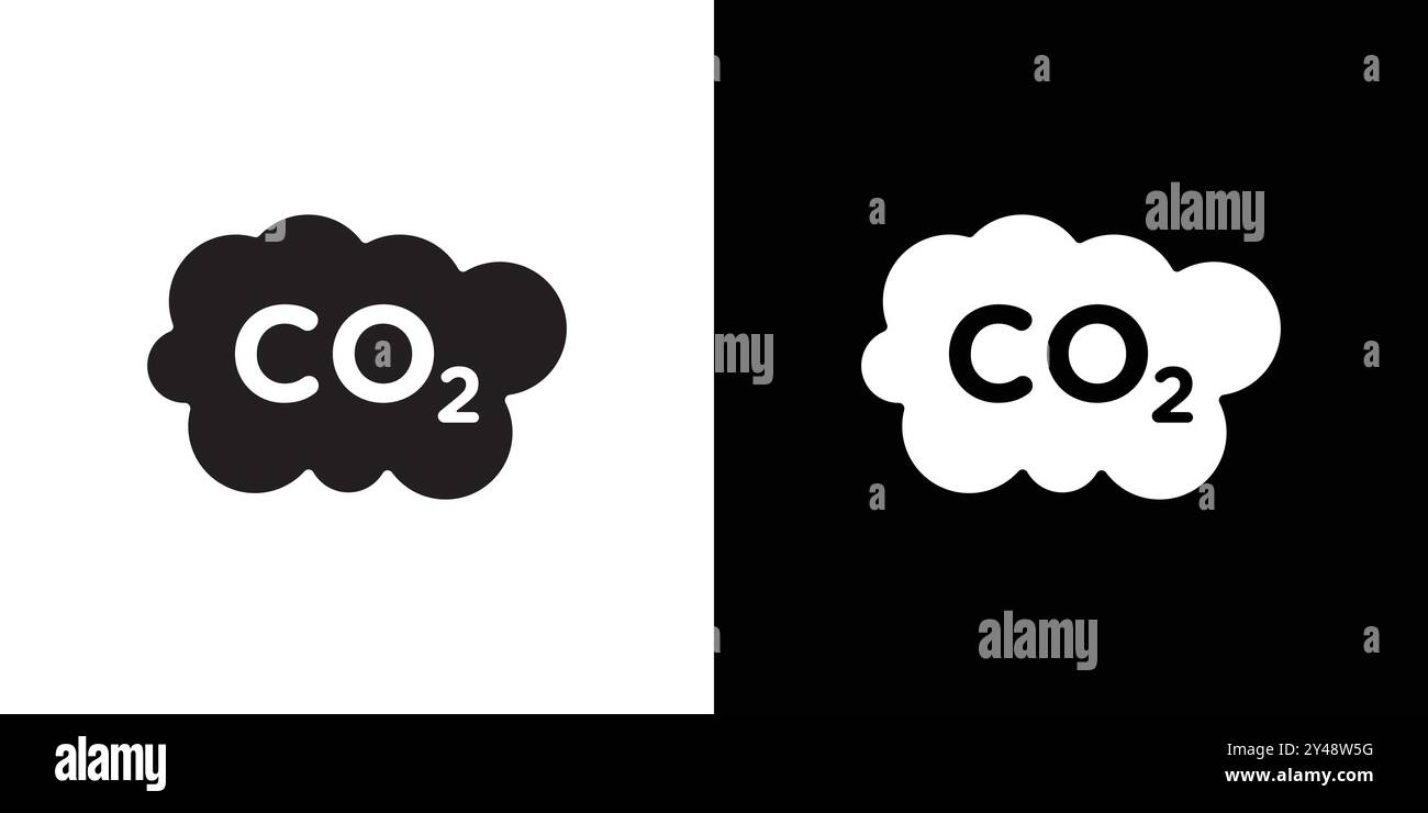 co2 gas carbon dioxide icon Black line art vector in black and white ...