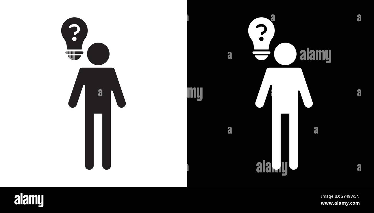 Curiosity icon Black line art vector in black and white outline set ...