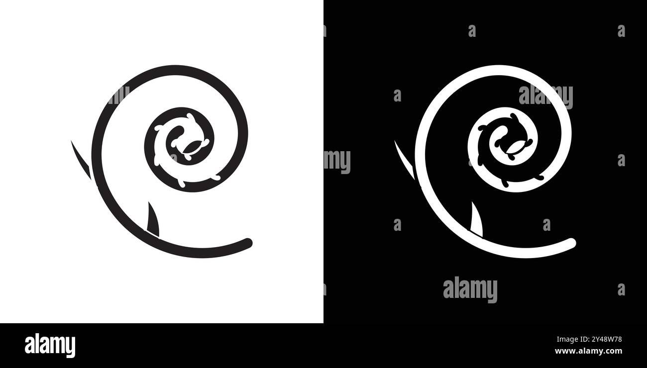 fiddleheads icon Black line art vector in black and white outline set ...