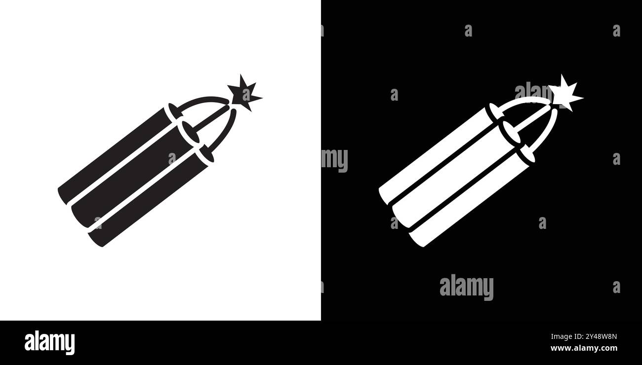 dynamite icon Black line art vector in black and white outline set ...