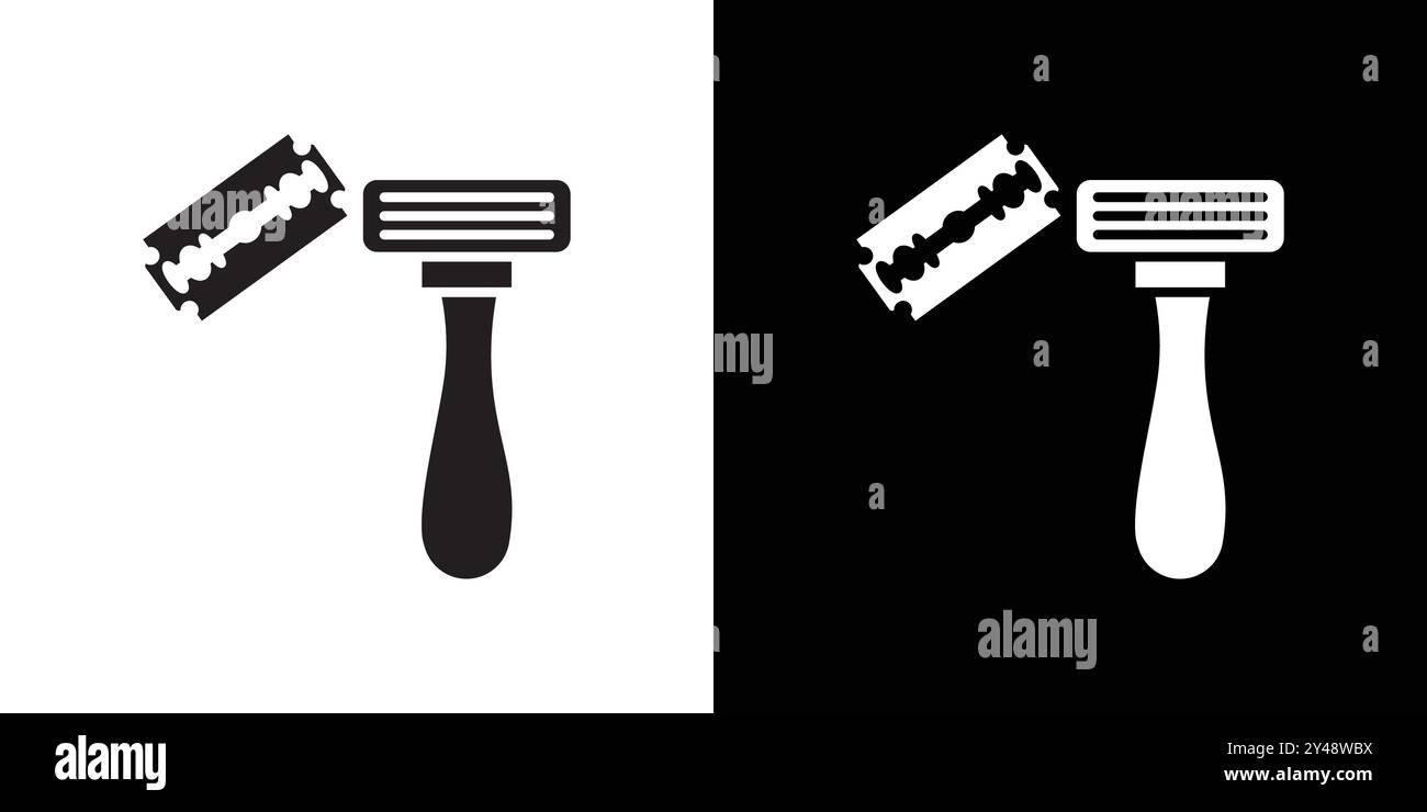 Hair removing razor icon Black line art vector in black and white ...