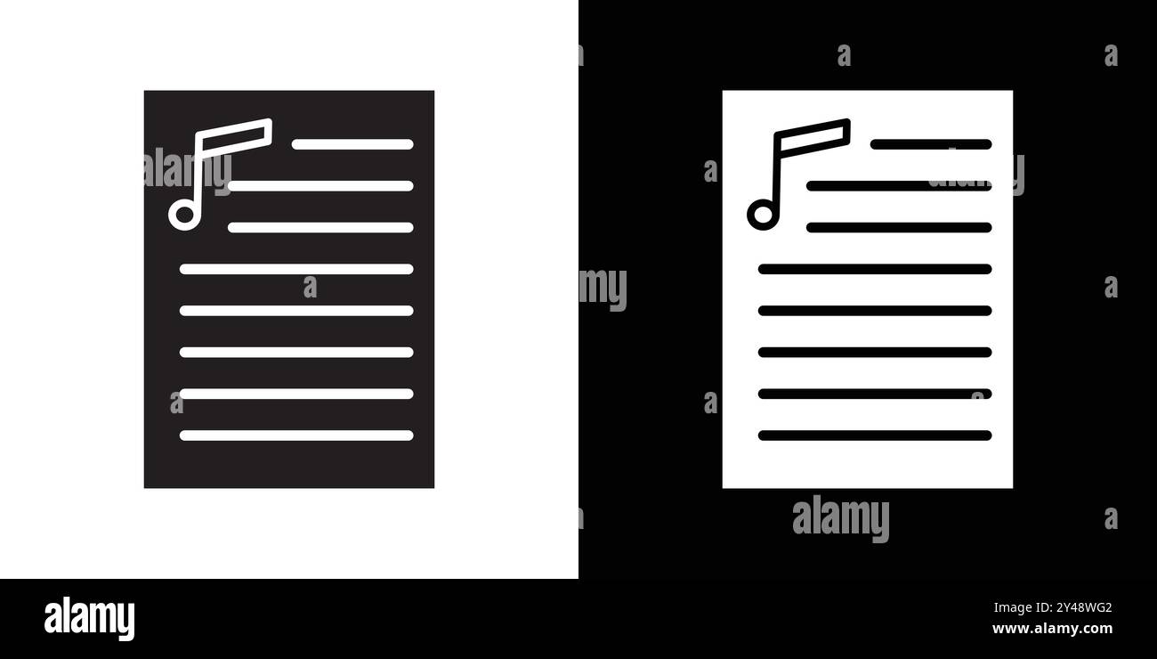 Lyrics icon Black line art vector in black and white outline set ...