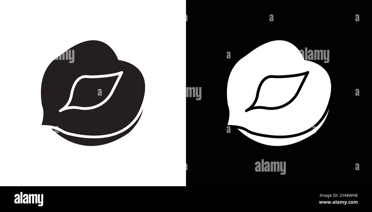 Hazelnut icon Black line art vector in black and white outline set ...