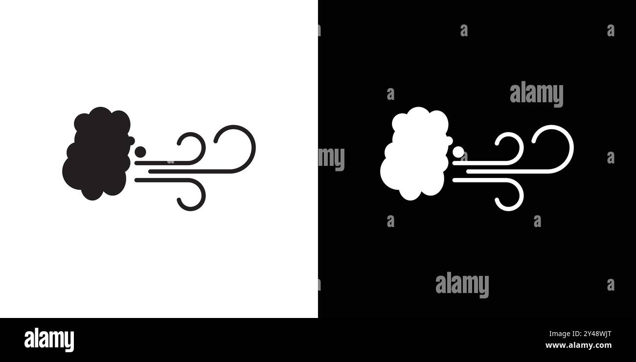 gust icon Black line art vector in black and white outline set ...