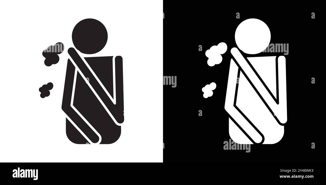 Nausea icon Black line art vector in black and white outline set ...