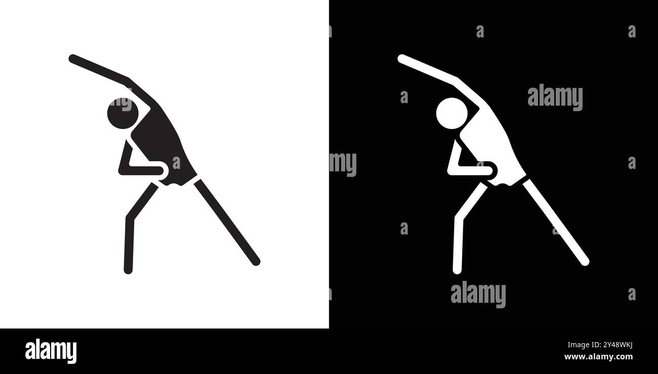 Fitness exercise icon Black line art vector in black and white outline ...