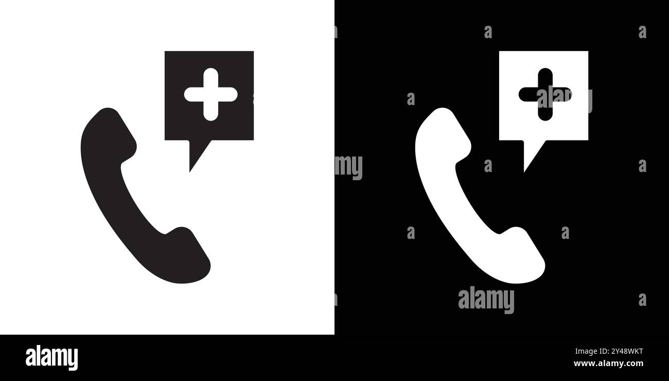 Medical help icon Black line art vector in black and white outline set ...