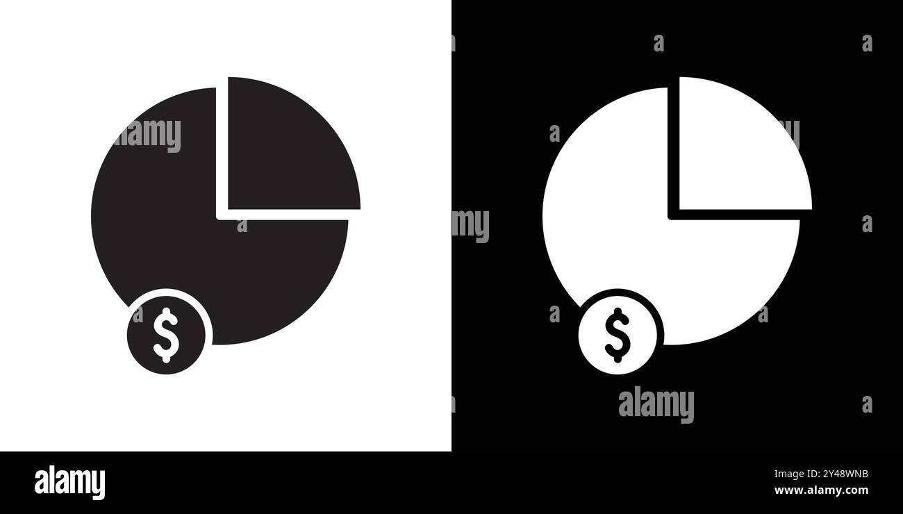 Market share icon vector line logo mark or symbol set collection ...