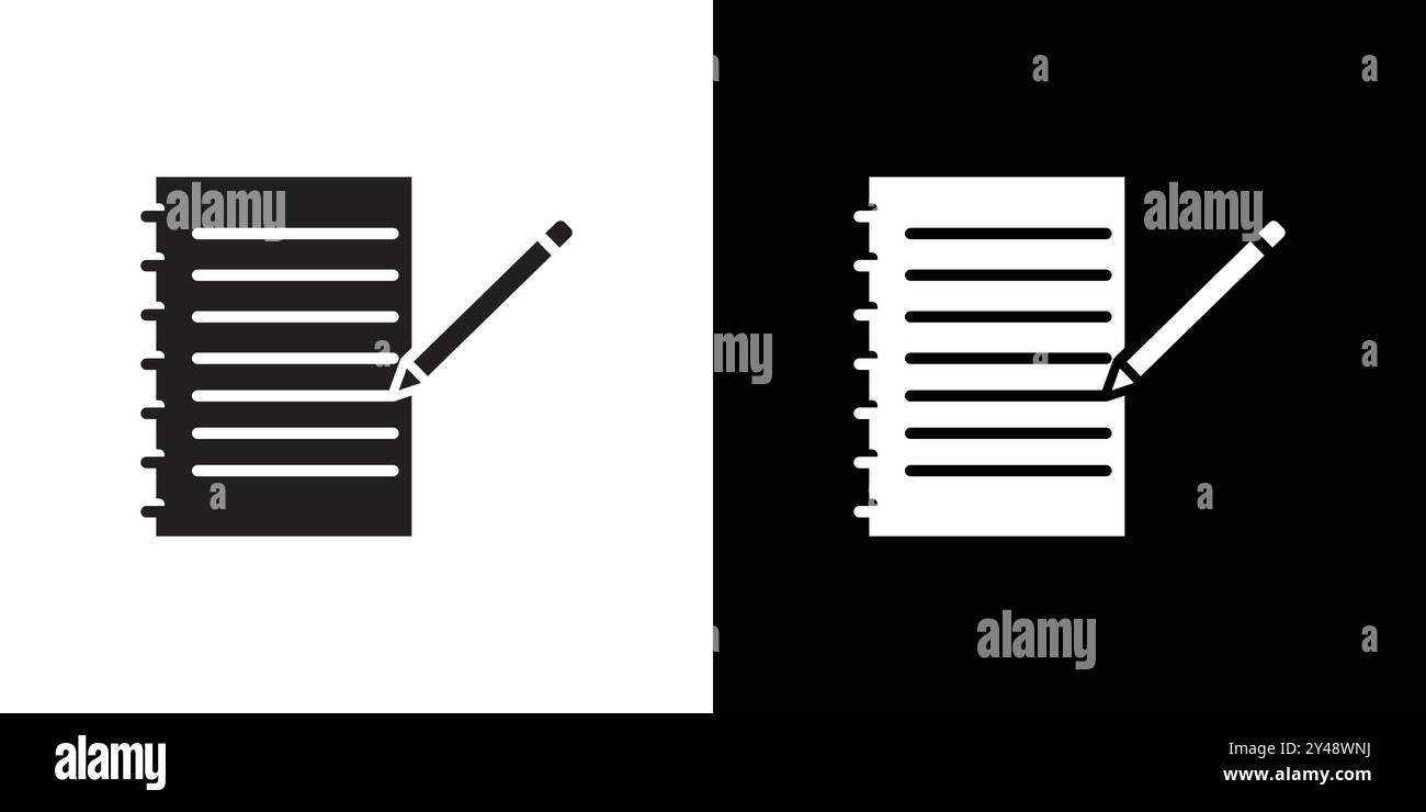Note icon Black line art vector in black and white outline set ...