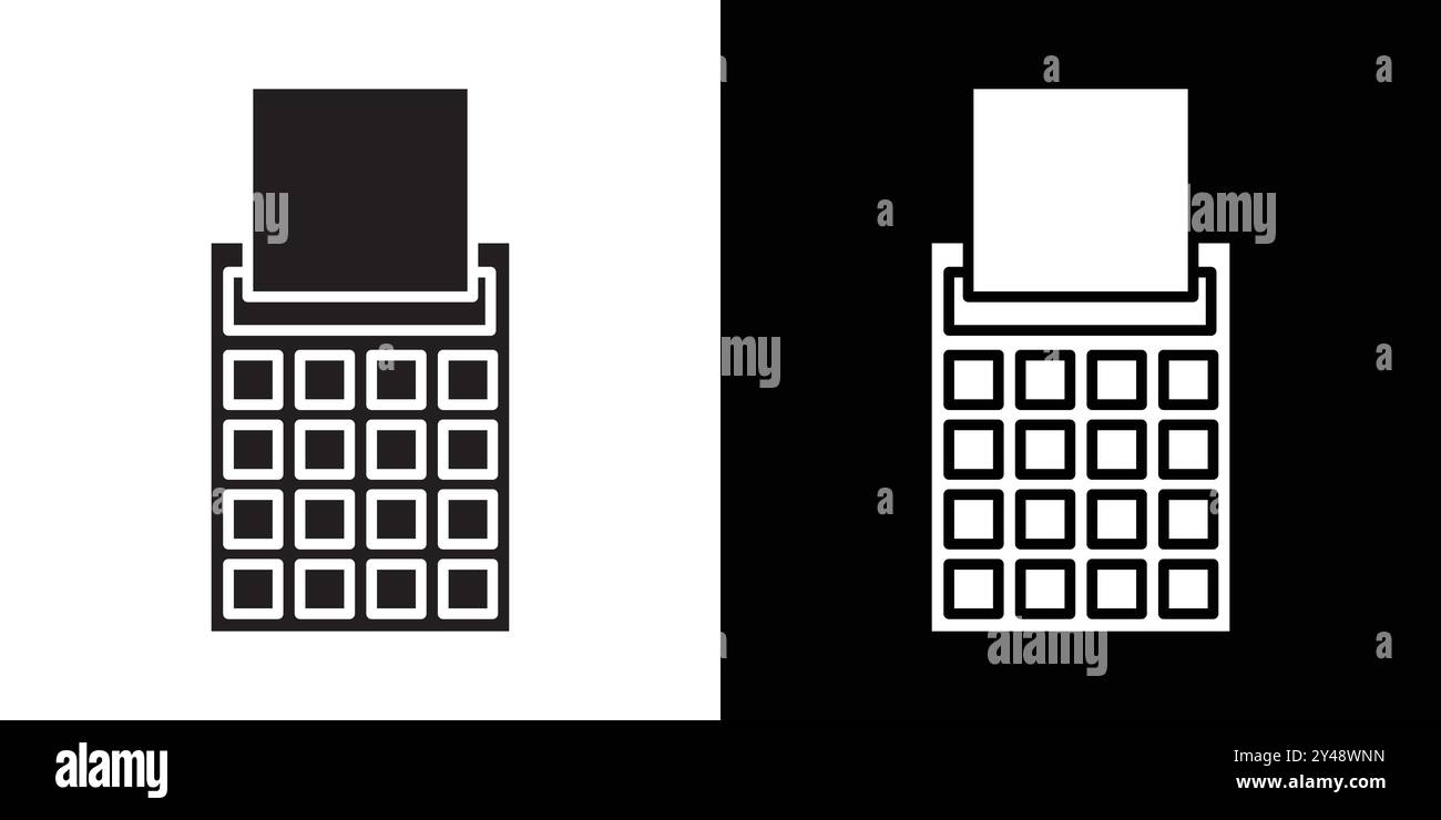 Payment terminal icon Black line art vector in black and white outline ...