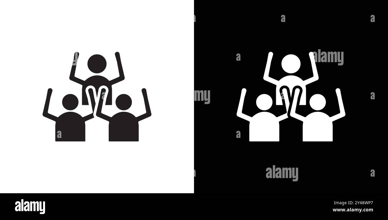 happy people icon Black line art vector in black and white outline set ...