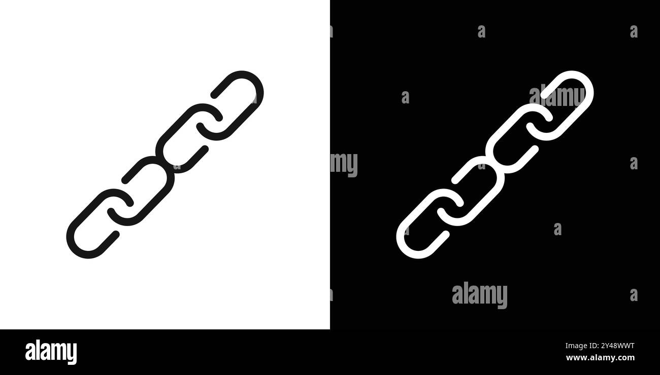 Link chain icon Black line art vector in black and white outline set ...