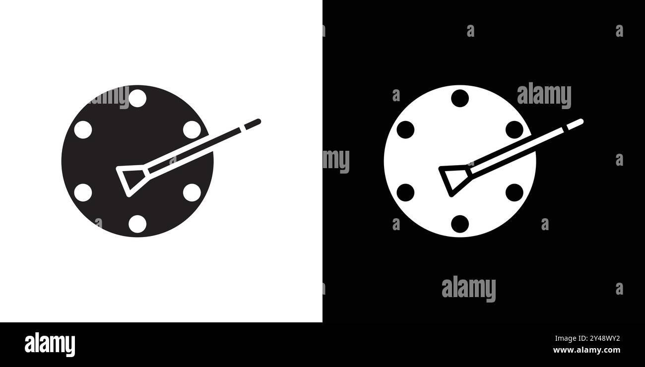 palette color icon Black line art vector in black and white outline set ...