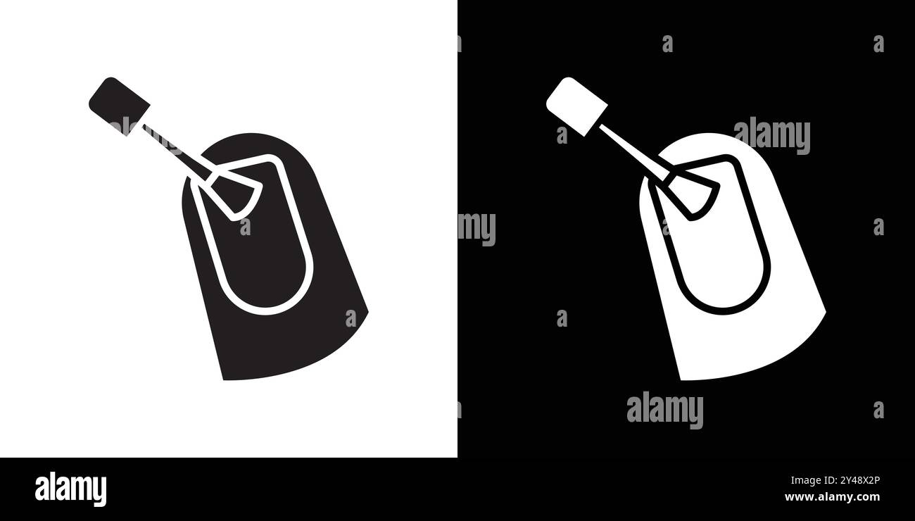 nails polish icon Black line art vector in black and white outline set ...