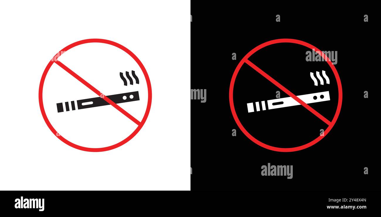 No Electronic Vaping icon Black line art vector in black and white ...