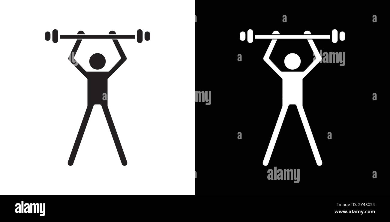 strength training icon Black line art vector in black and white outline ...