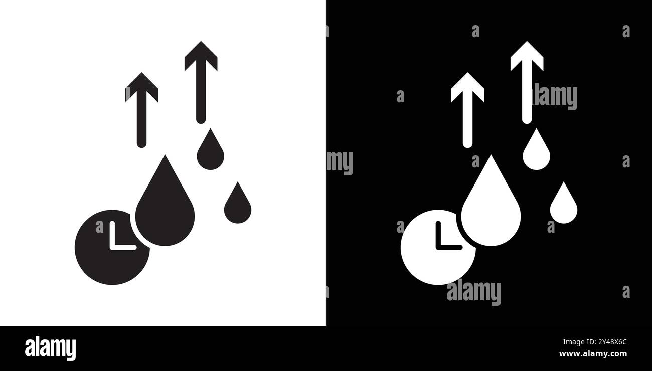 quick dry icon Black line art vector in black and white outline set ...