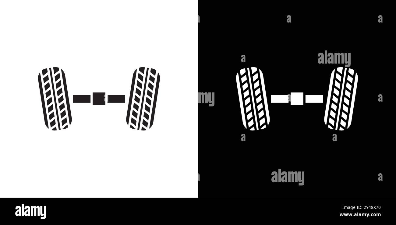 wheel alignment icon Black line art vector in black and white outline ...