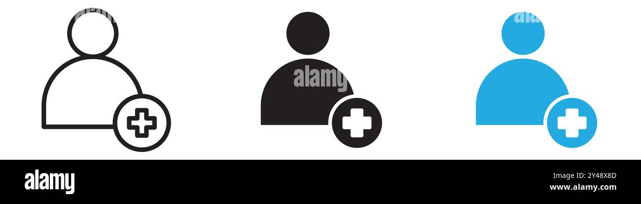 Add a new user icon vector line logo mark or symbol set collection outline style Stock Vector ...