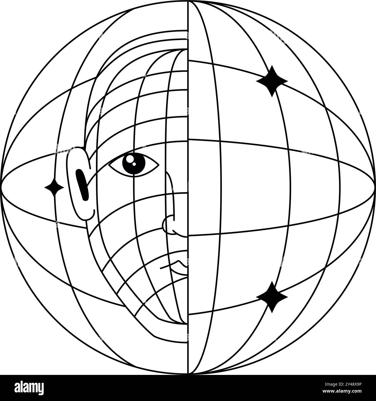 multiverse real world vs virtual reality digital dimension Stock Vector ...