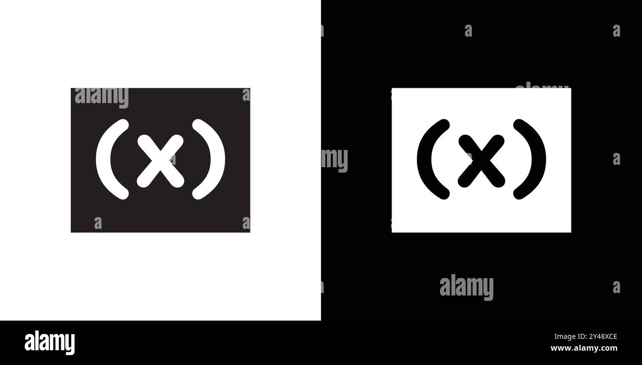 Variable Symbol Icon Black Line Art Vector In Black And White Outline Set Collection Sign Stock