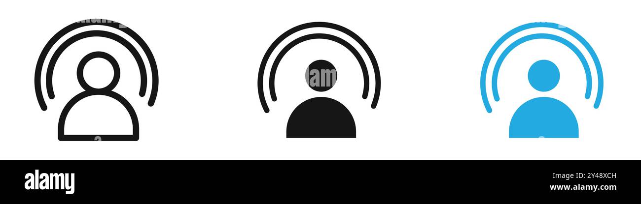 Brand awareness icon vector line logo mark or symbol set collection ...