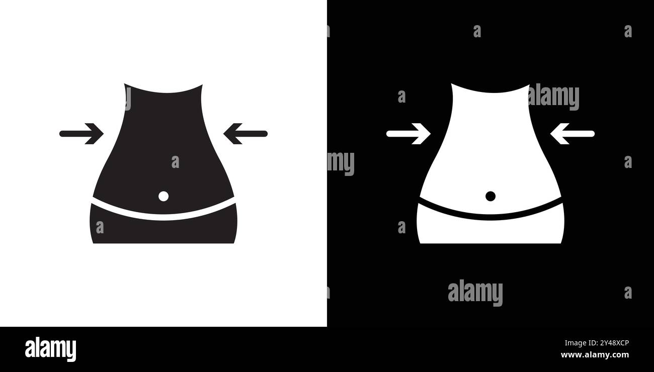 Weight loss icon Black line art vector in black and white outline set ...