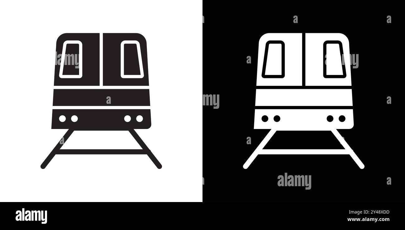subway icon Black line art vector in black and white outline set ...