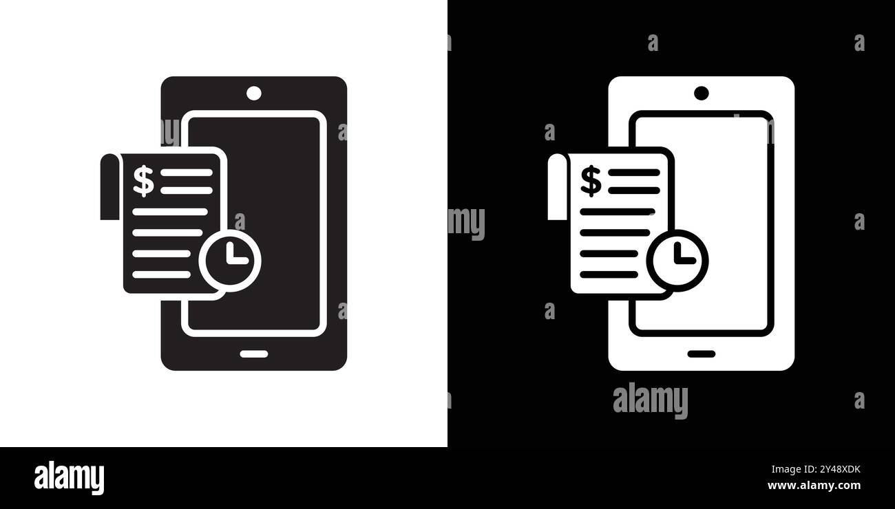 Transaction history icon Black line art vector in black and white ...