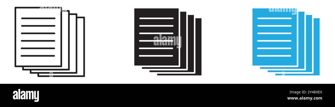 Document papers icon vector line logo mark or symbol set collection ...