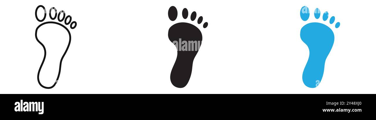 Footprint icon vector line logo mark or symbol set collection outline ...