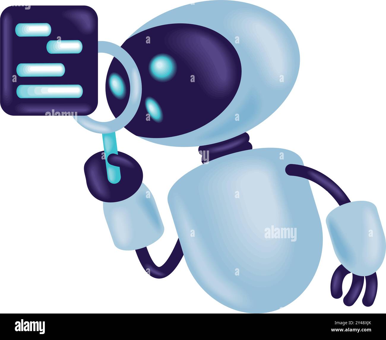 robot character holding magnifying glass Stock Vector Image & Art - Alamy