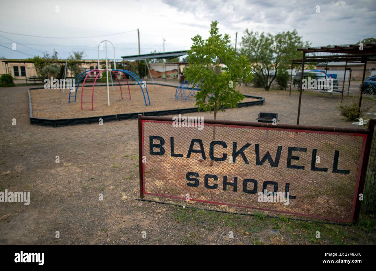 The playground of Blackwell School is pictured during its inauguration ...