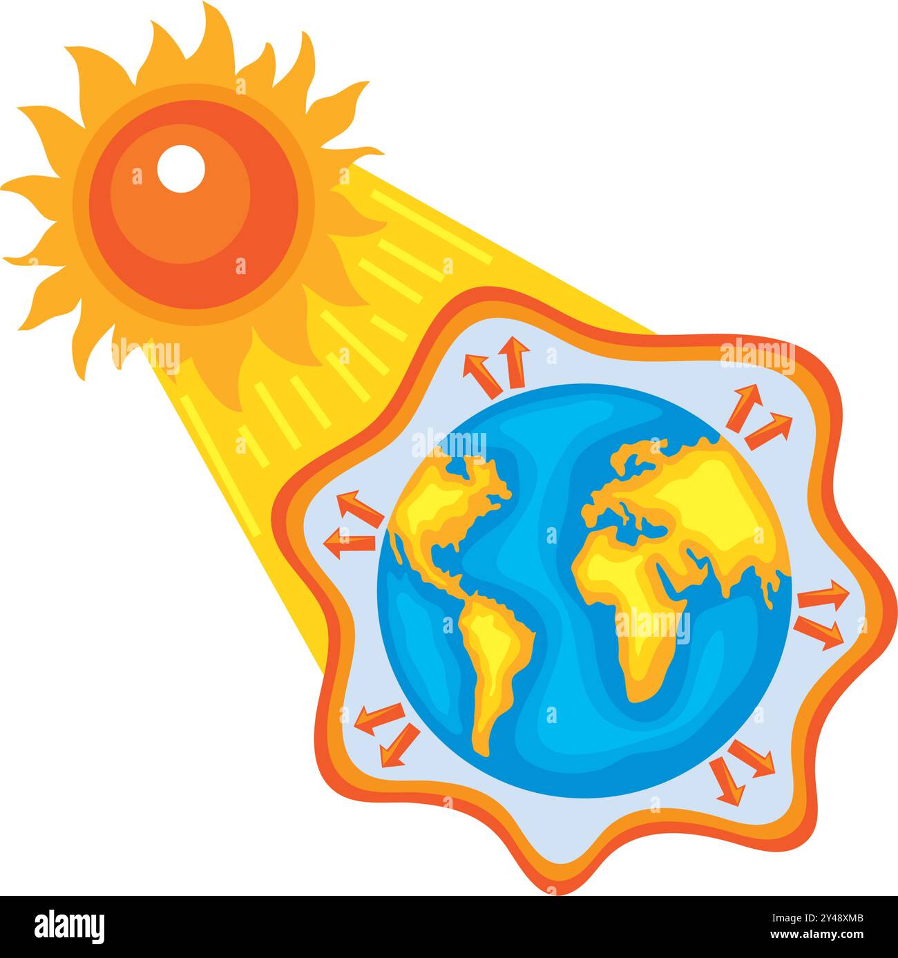 greenhouse effect and climate change Stock Vector Image & Art - Alamy