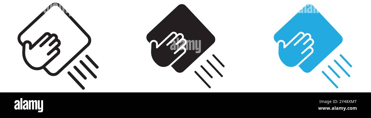 Cleaning cloth icon vector line logo mark or symbol set collection ...