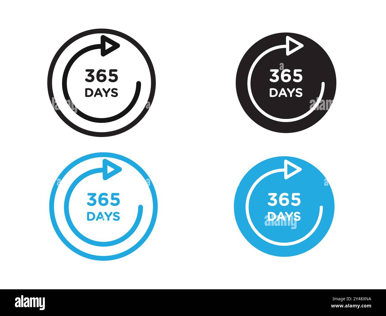 365 day Icon vector line logo mark or symbol set collection outline ...