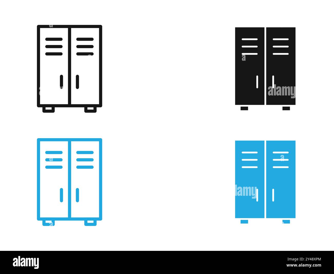 Locker icon vector line logo mark or symbol set collection outline ...