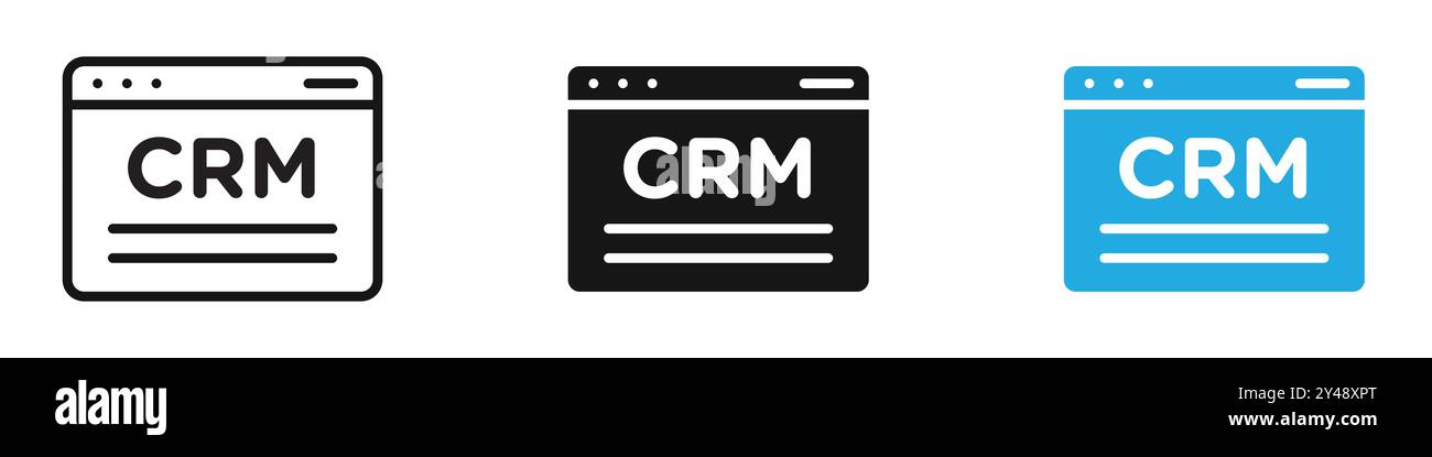 Crm Icon Vector Line Logo Mark Or Symbol Set Collection Outline Style Stock Vector Image And Art